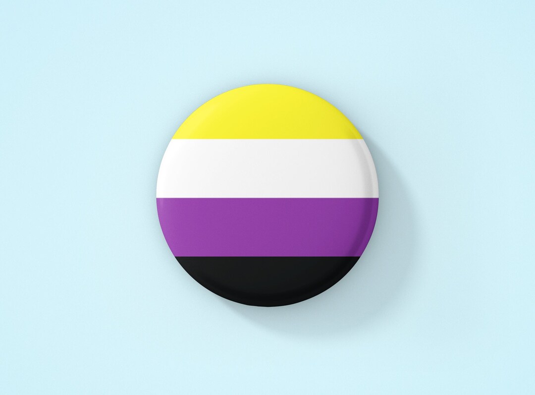 Non Binary Button Pin | Non Binary Pride Button | Non-binary Flag ...