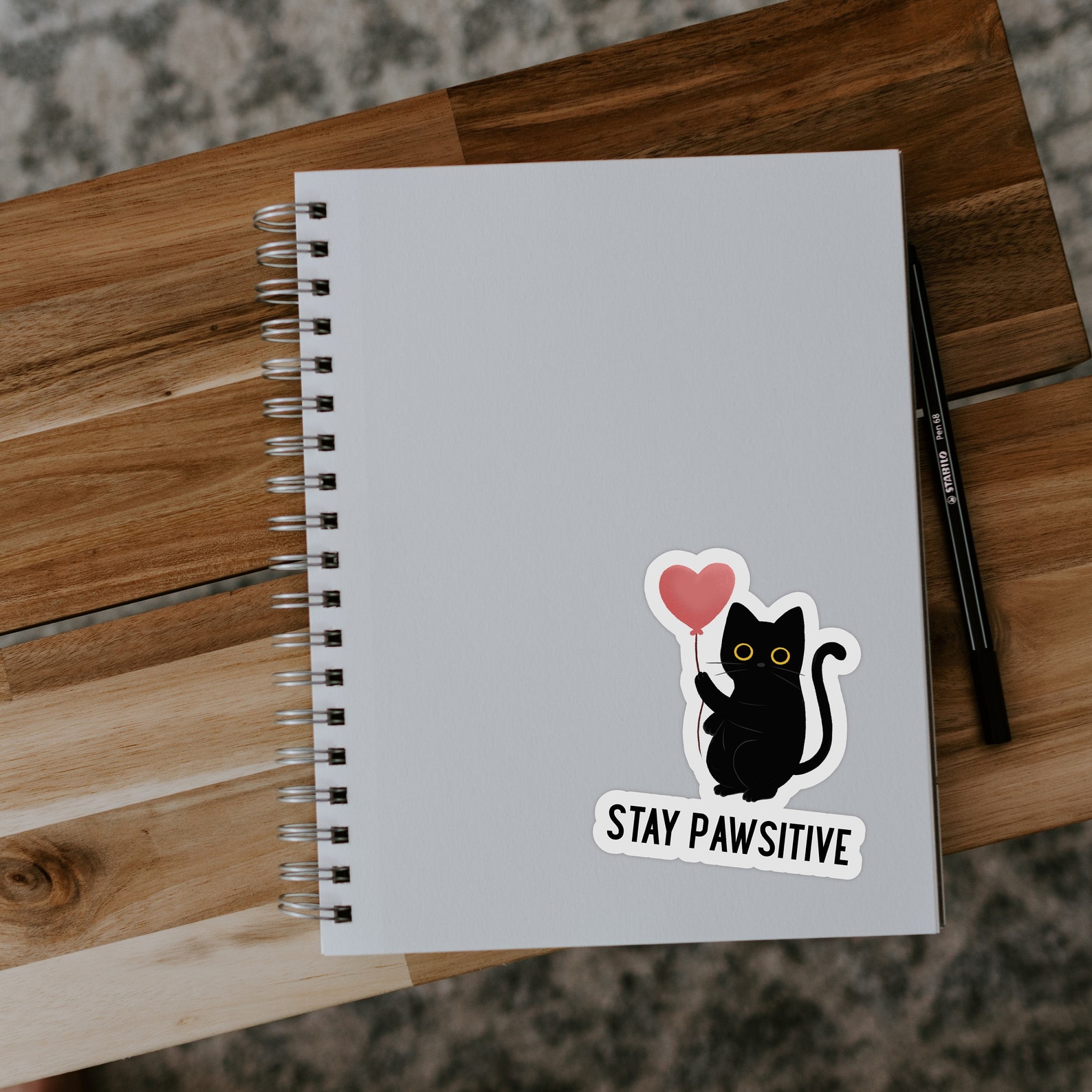 Stay Positive Sticker Funny Cat Decal Mental Health | Etsy