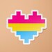Pansexual Sticker Pixel Heart Sticker Pansexual Pride Sticker Pan Pride ...