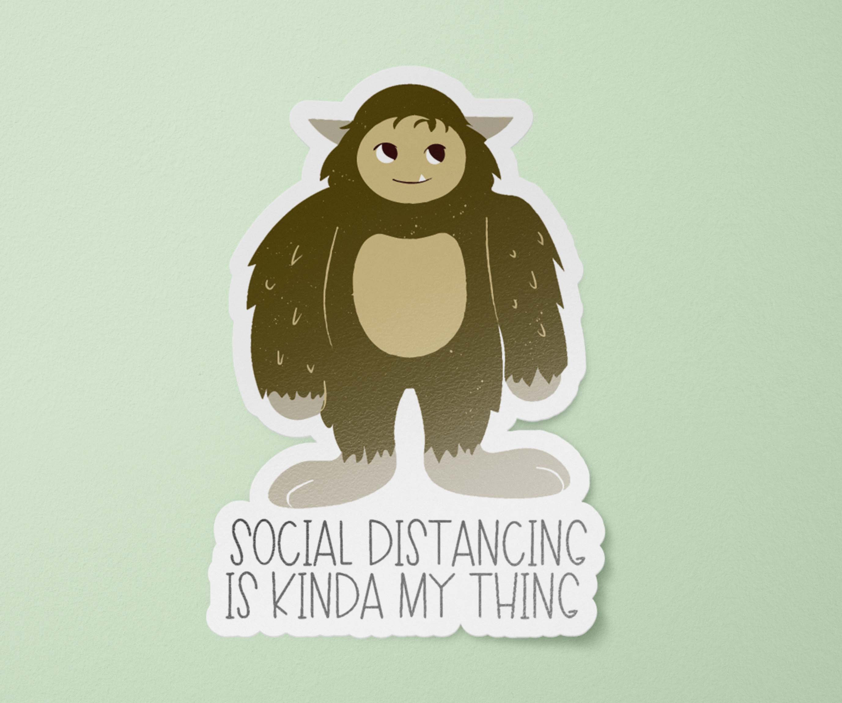 Social Distancing Bigfoot Sticker Funny Bigfoot Vinyl Decal - Etsy