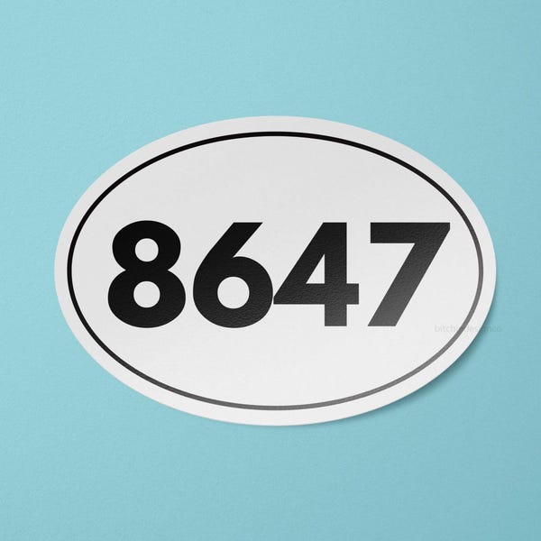 8647 Bumper Sticker - Etsy