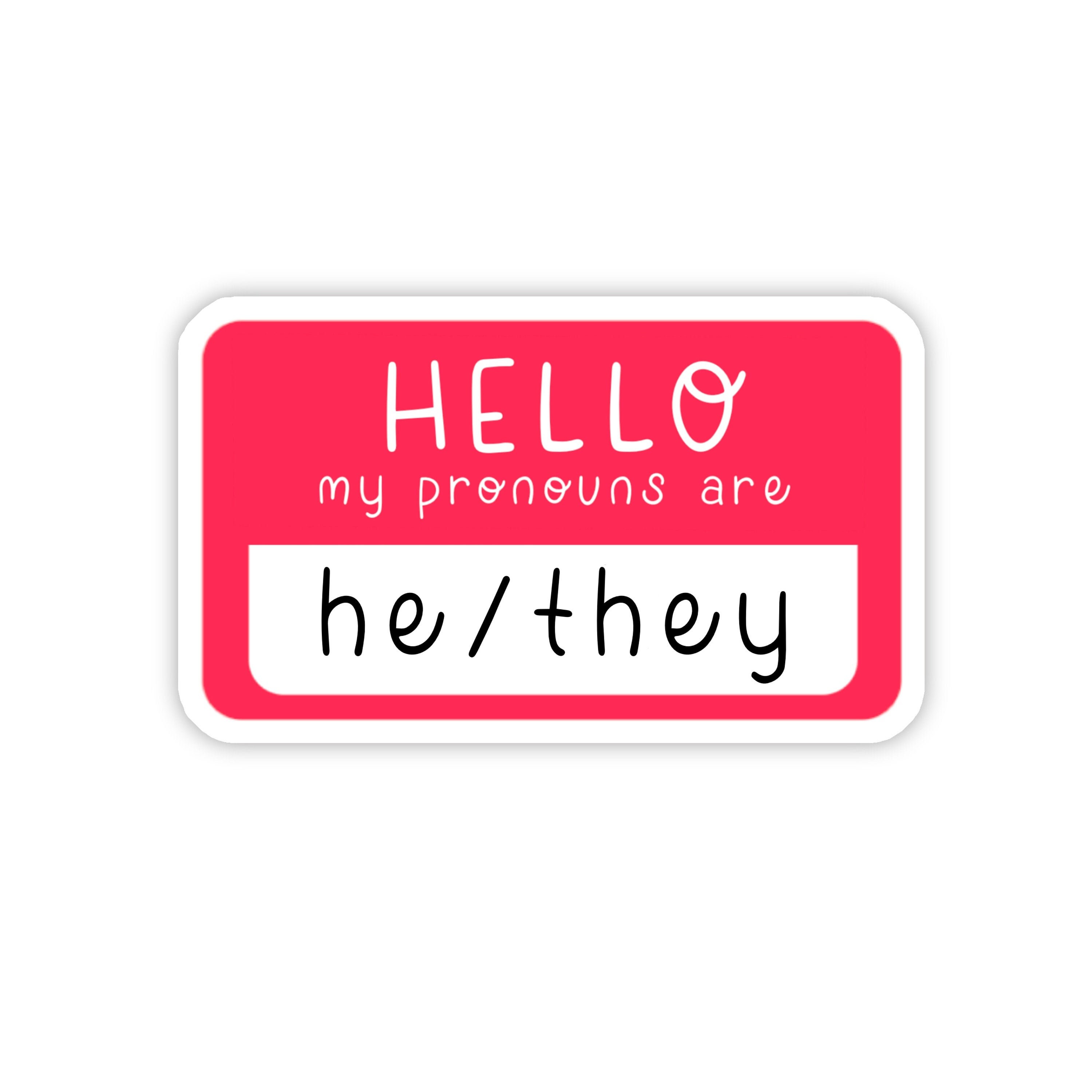 He They Pronouns Stickers He/They Hello My Pronouns Are He | Etsy