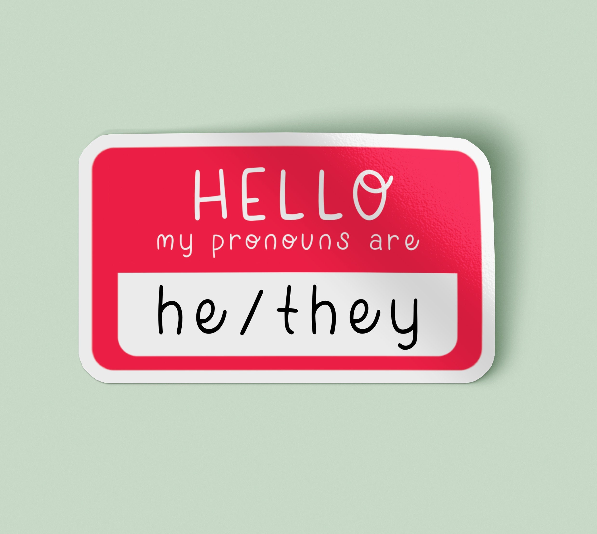 He They Pronouns Stickers He/they Hello My Pronouns Are He - Etsy