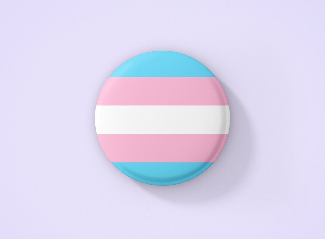 Trans Flag Button Pin | Trans Pride Pin - Etsy