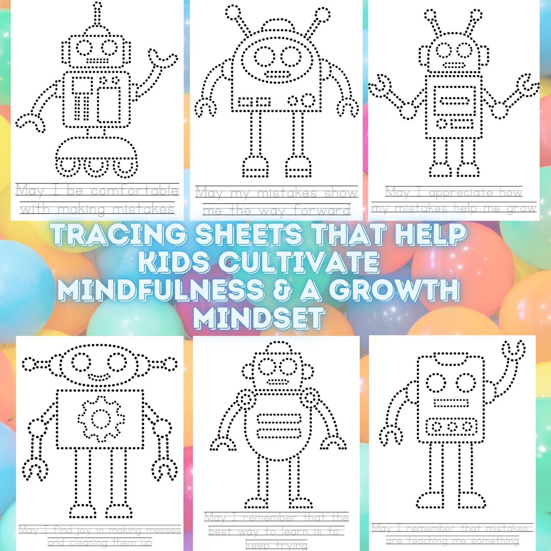 Mindfulness Growth Mindset Tracing for Kids Mental Health Preschool ...