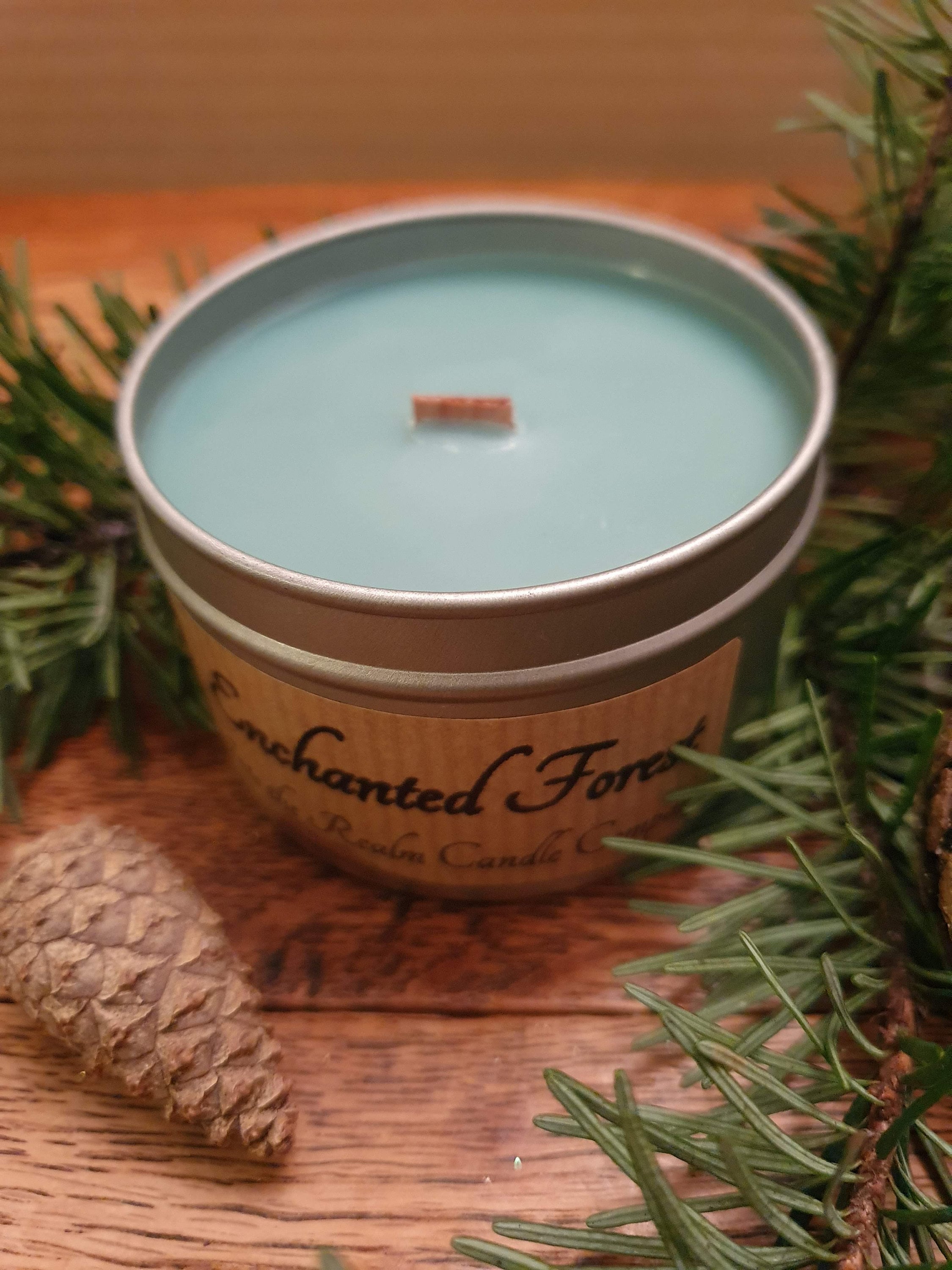 Enchanted Forest Soy Scented Candle With Wood Wick - Etsy UK