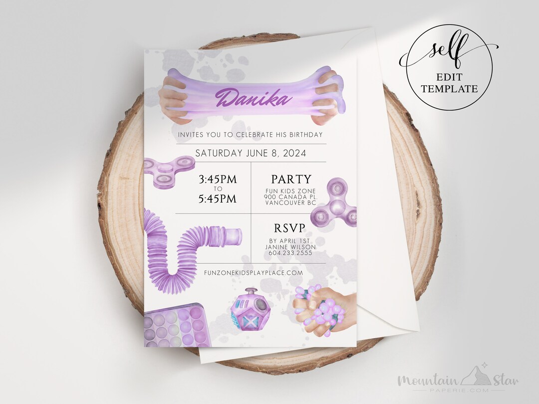 PDF DIY Purple Fidget Spinner Toys Push Bubble Pop Tube Slime Birthday ...