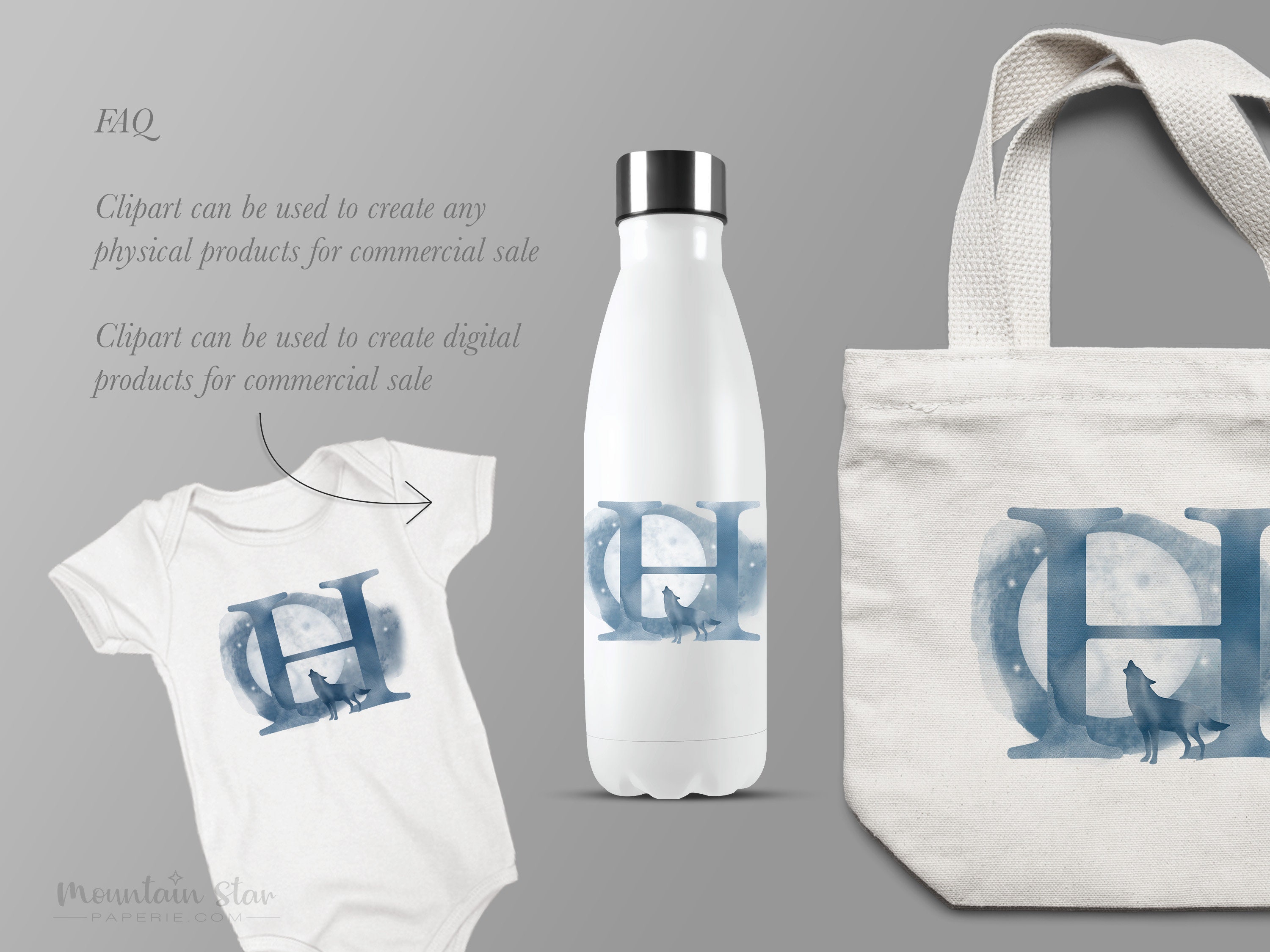 Monogram Letters A to Z - Lone Wolf Watercolour (free for Commercial ...