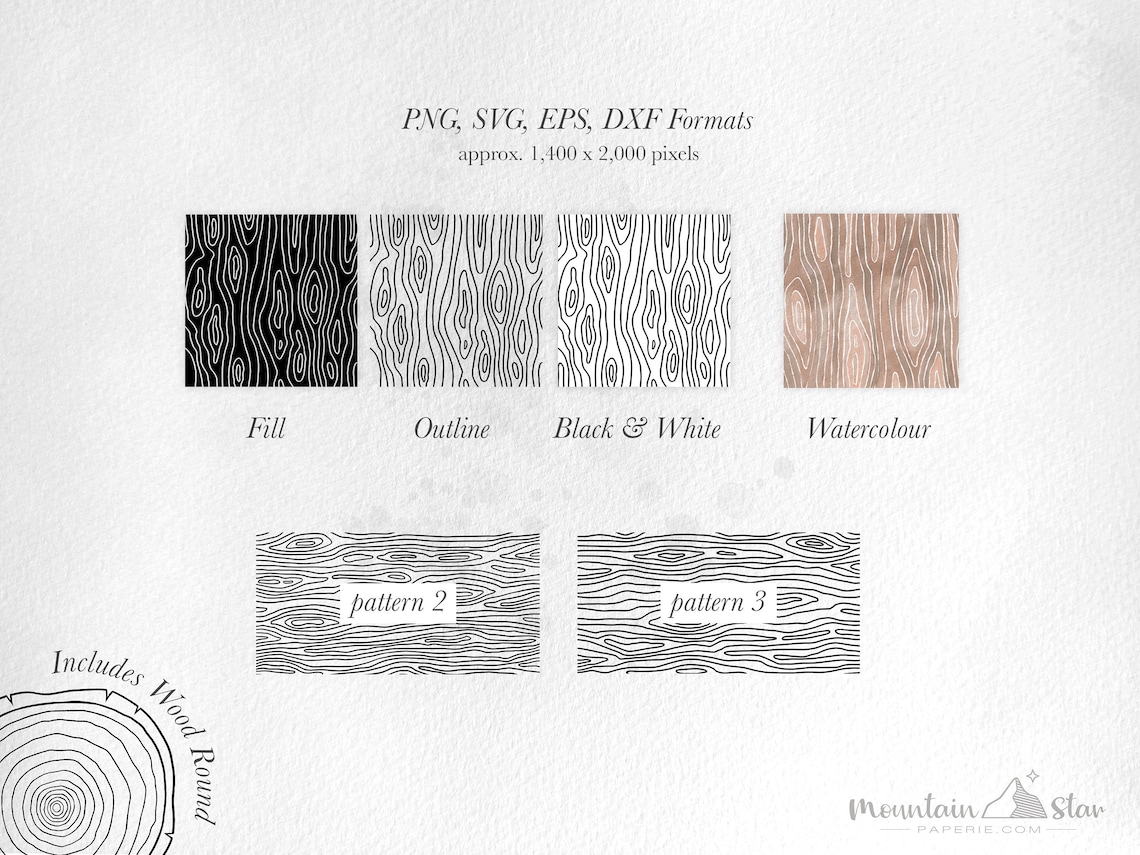 Png • Svg • Eps • Dxf → Wood Grain Silhouette Graphics Set of 4 ...