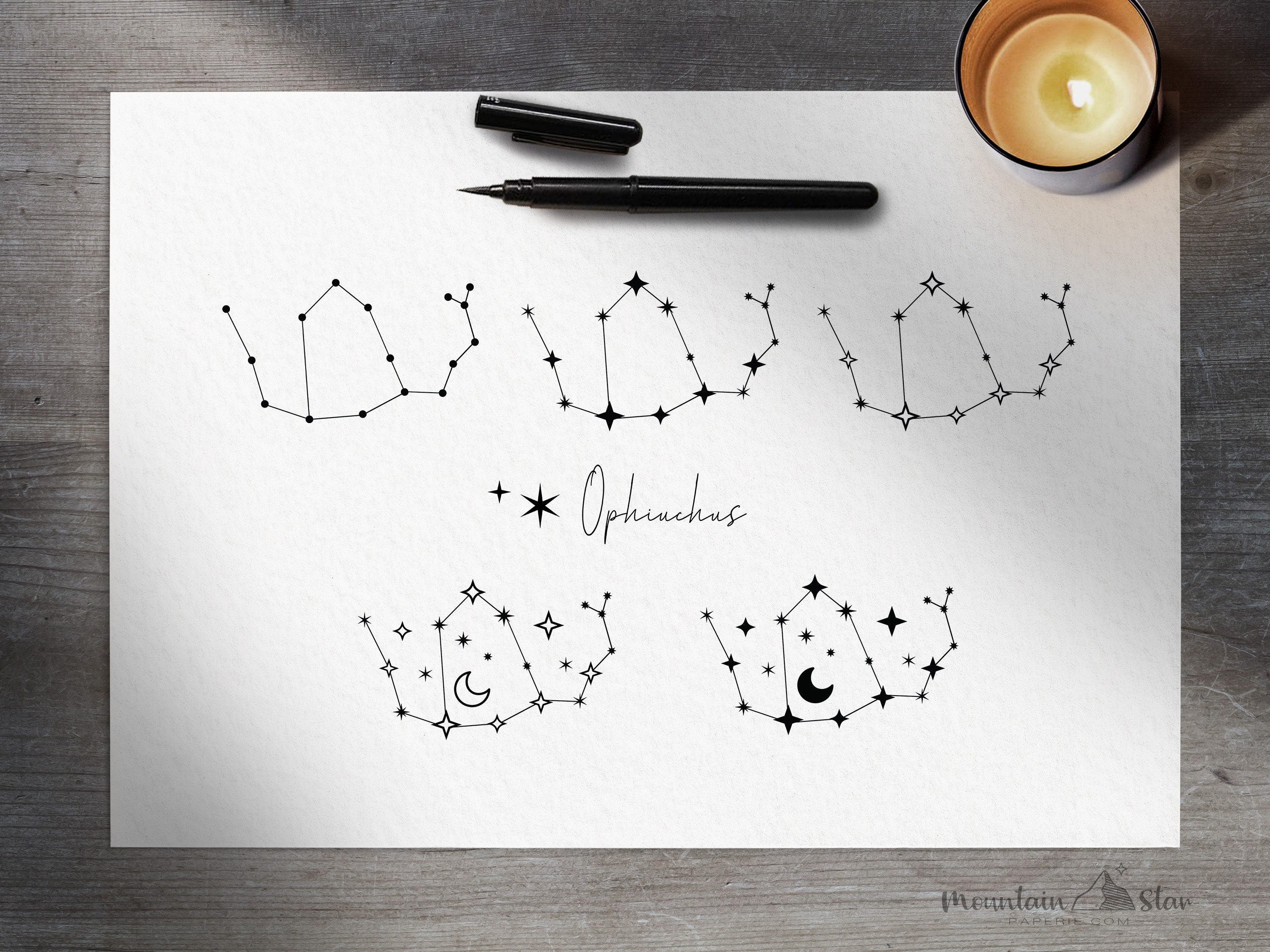 Png Svg Eps Dxf 13 Zodiac Astrological Signs Graphics X6 Variations for ...