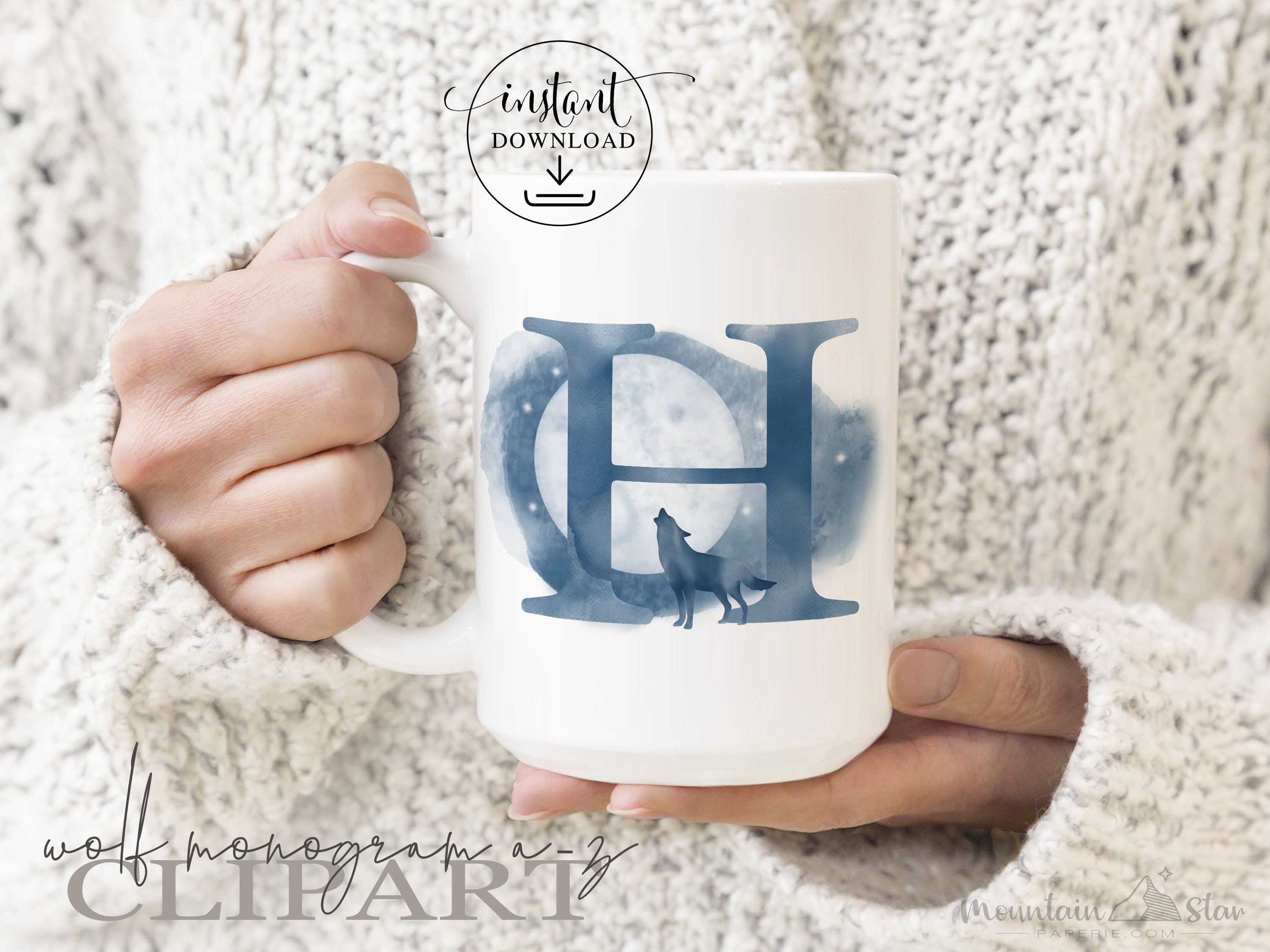 Monogram Letters A to Z - Lone Wolf Watercolour (free for Commercial ...