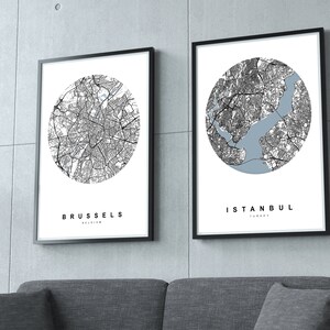 BRUSSELS Map Digital 4x Instant Download Printable City Poster | Etsy