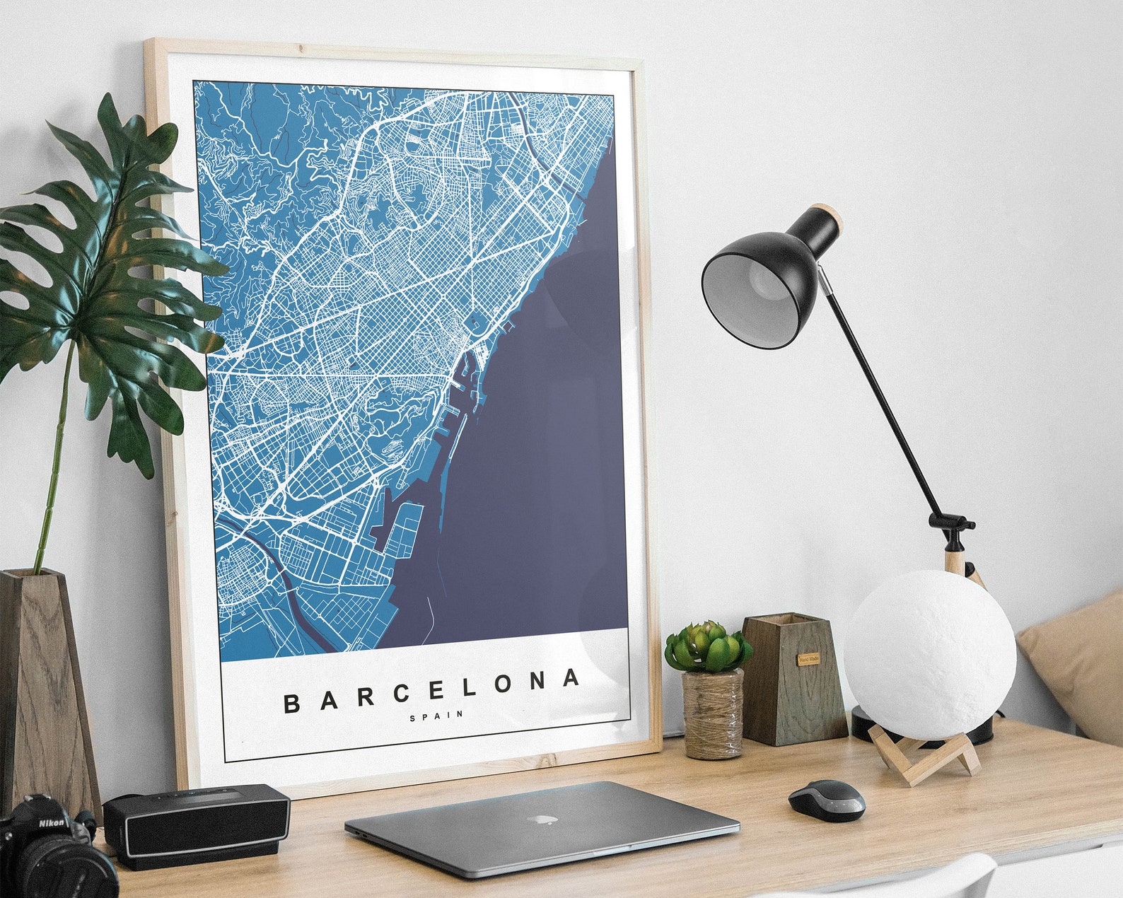 Barcelona Map Print City Poster Color Art Print Wall Decor | Etsy