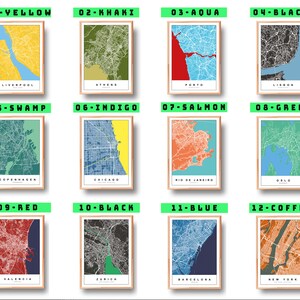 Custom City Map SET 03 Art - Custom City Prints - Office Decor - Map ...