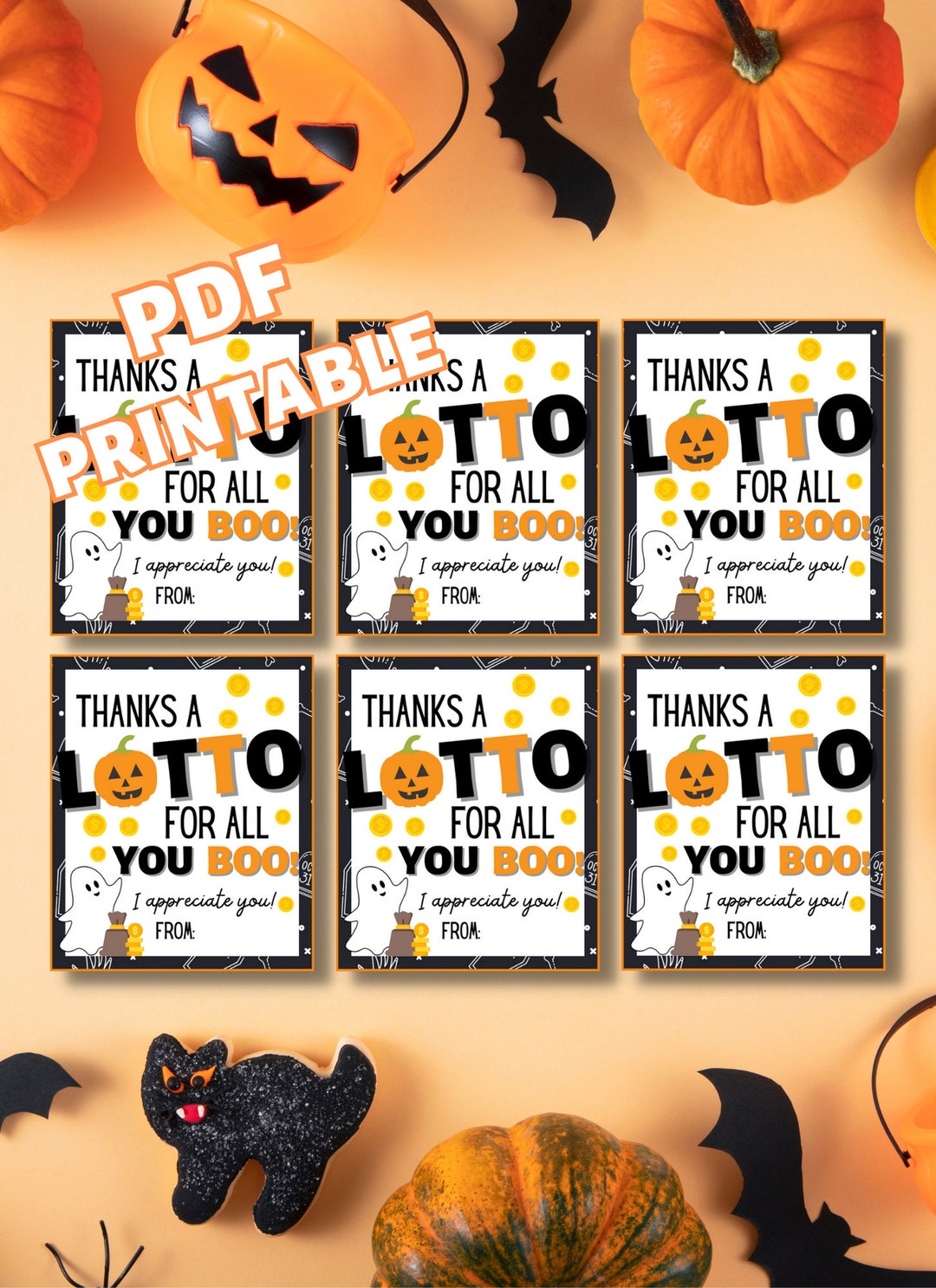 Halloween Lottery Ticket Gift Tags PDF Digital Download - Etsy