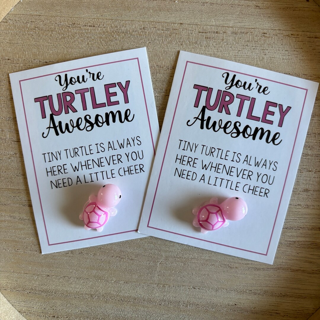 Pink Pocket Turtle, Turtely Awesome, Cheer up Gift, Friendship Gift ...
