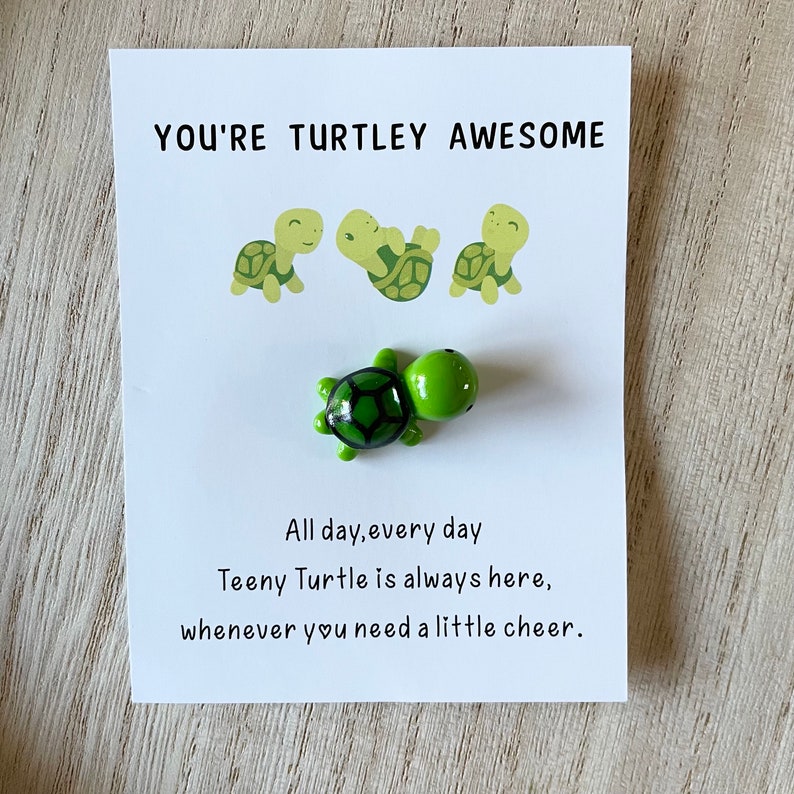 Pocket Turtle, Turtely Awesome, Cheer up Gift, Friendship Gift, Support ...