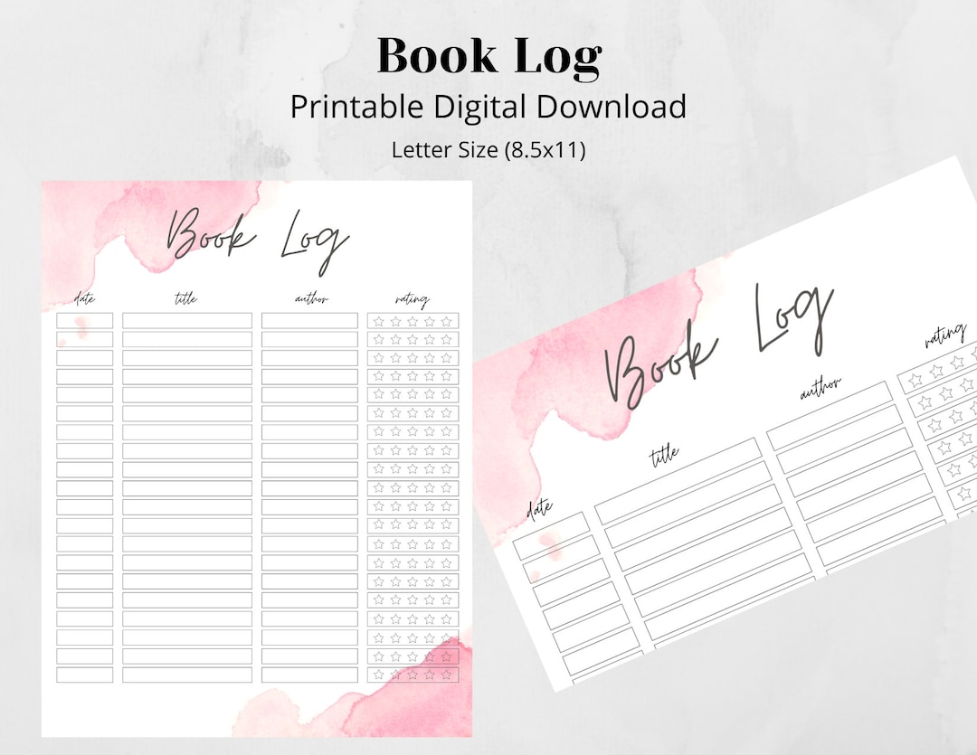 Book Log, Book Tracker, Reading Tracker Digital Download - Etsy