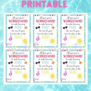 End of the Year Teacher Gift Tags PDF Digital Download - Etsy