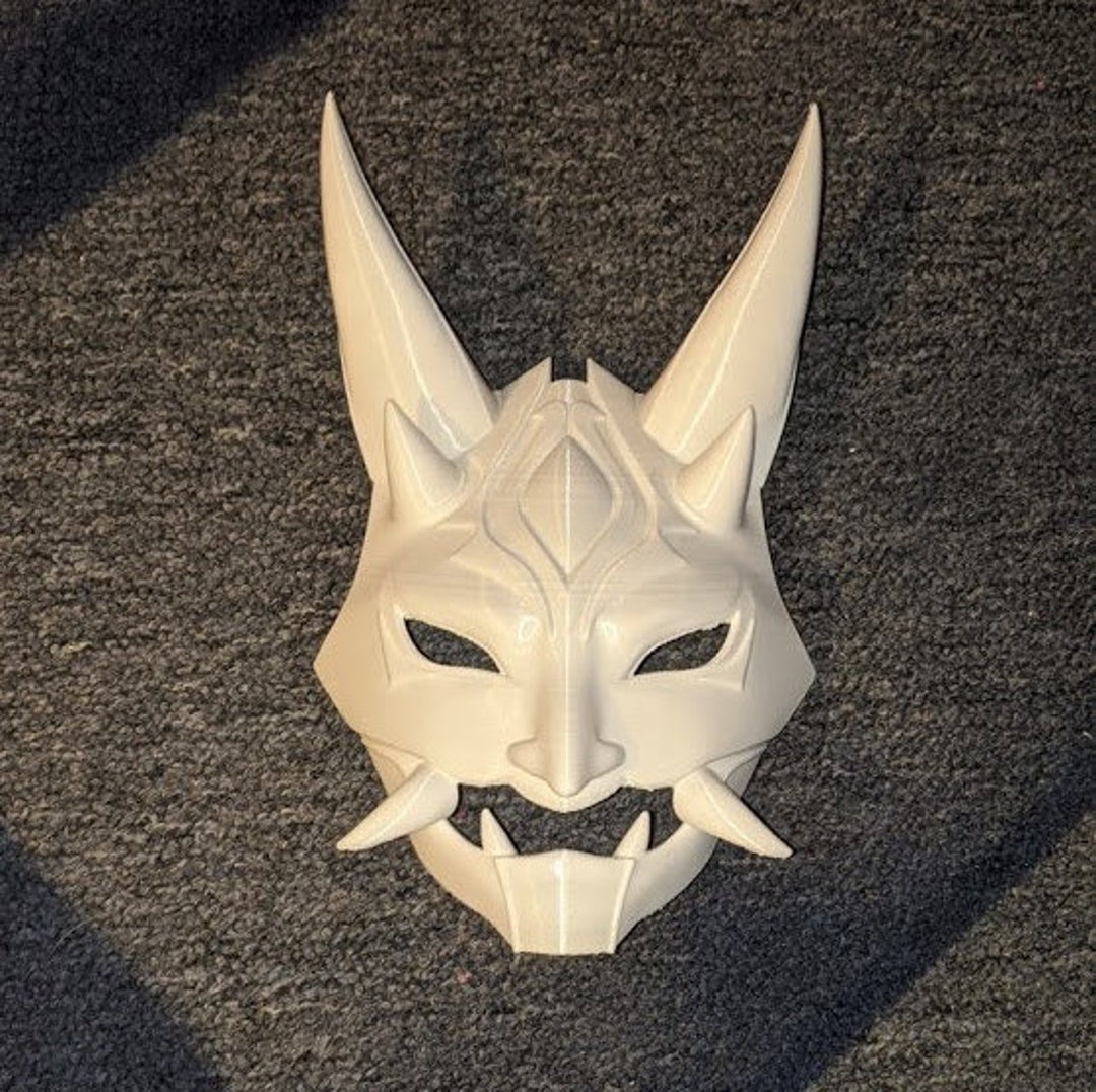 3d Printed Xiao Mask From Genshin Impact - Etsy