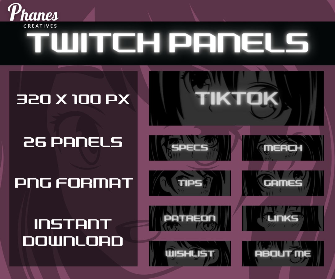 Anime Girls Twitch Panels - About Me Subscribe Profile Streamer Stream ...