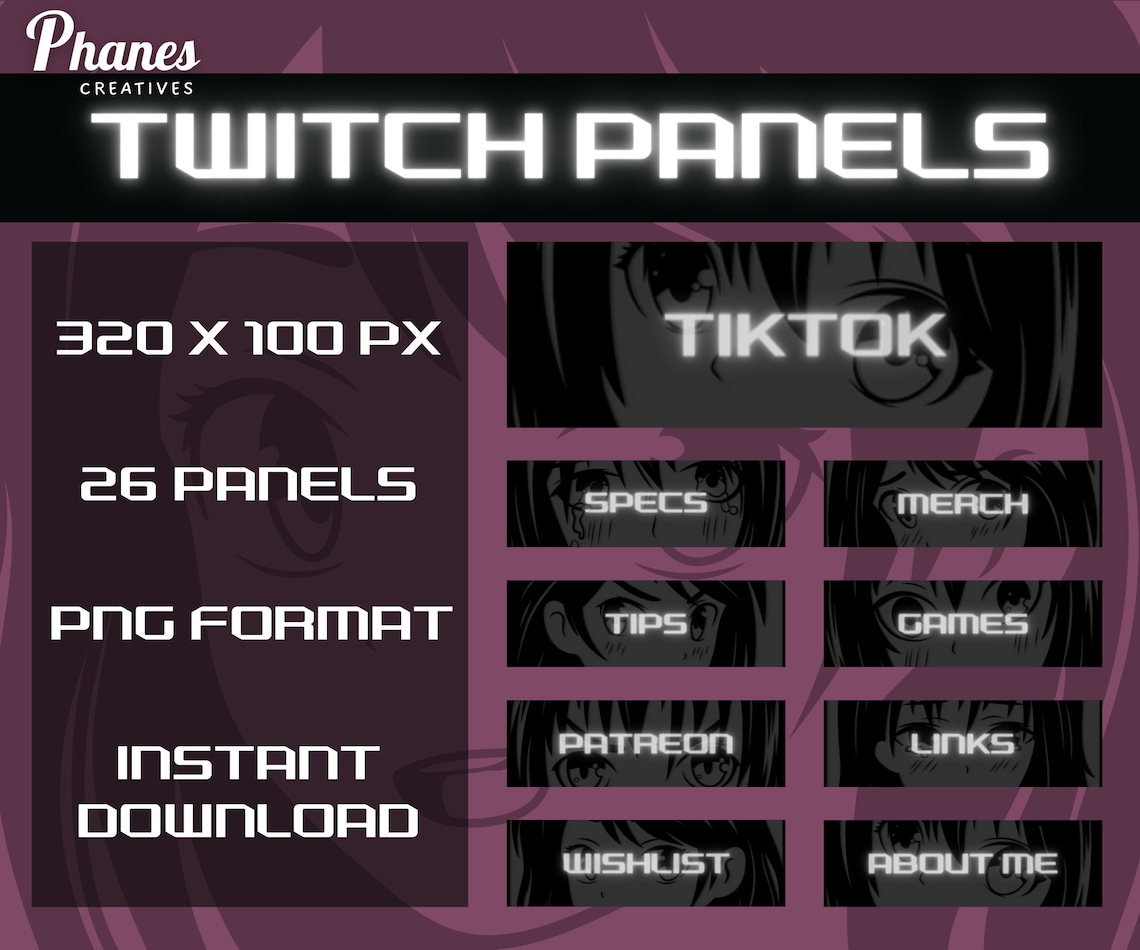 Anime Girls Twitch Panels About Me Subscribe Profile Streamer Stream ...
