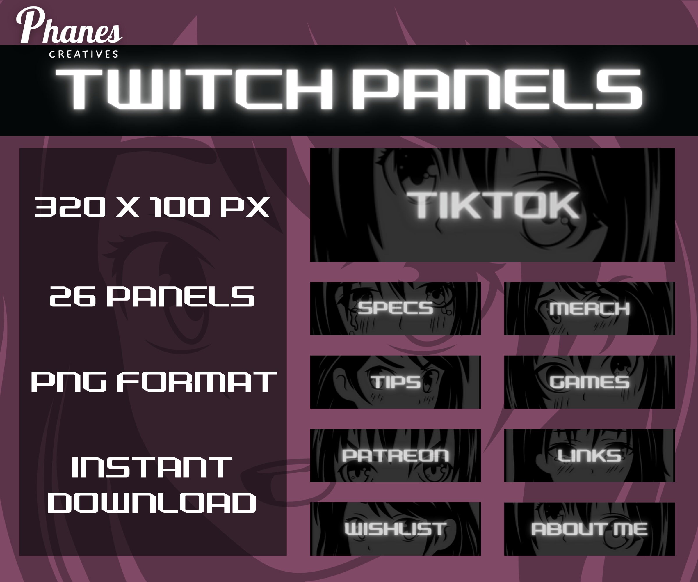 Anime Girls Twitch Panels About Me Subscribe Profile Streamer Stream ...