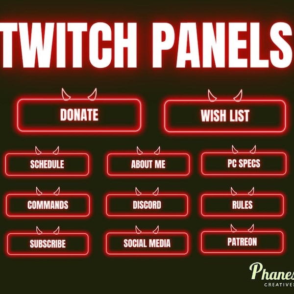 Twitch About Me Panels Red - Etsy