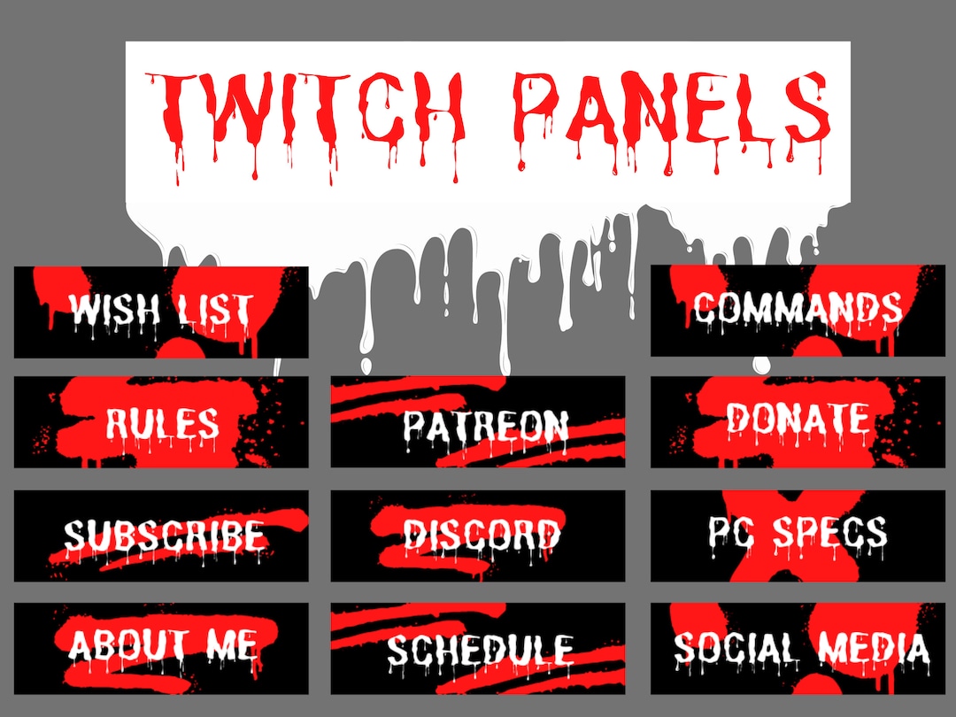 Twitch Panels Red - Instant Download - Twitch Profile Panels - Twitch ...