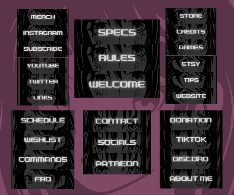 Anime Girls Twitch Panels - About Me Subscribe Profile Streamer Stream ...