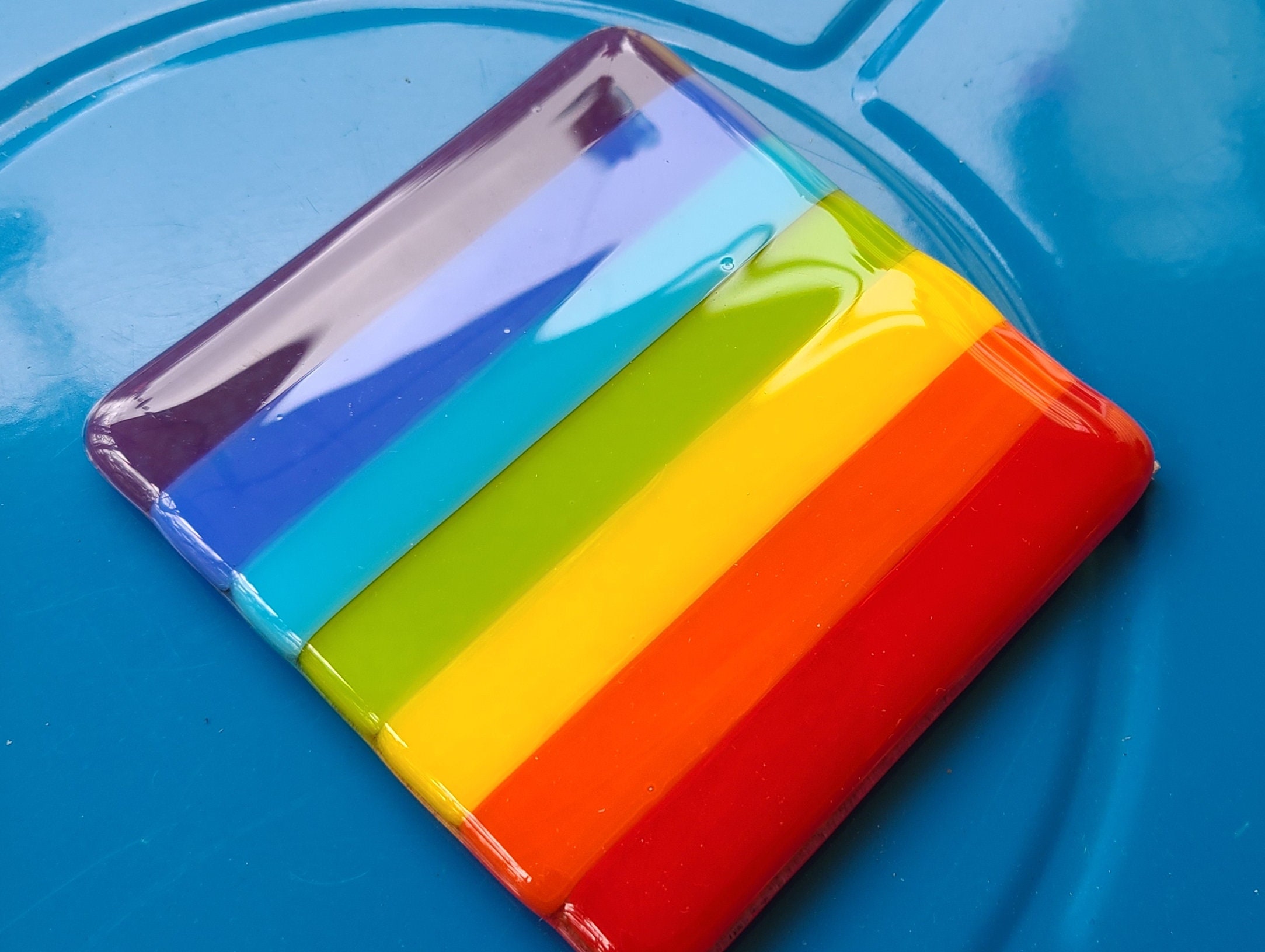 Rainbow Coaster Set of 4 - Etsy