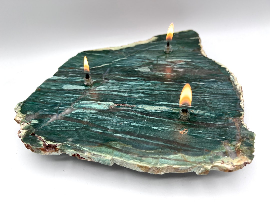 Australian Green Fuchsite 3 Wick Oil Candle Lamp. This Natural Stone ...