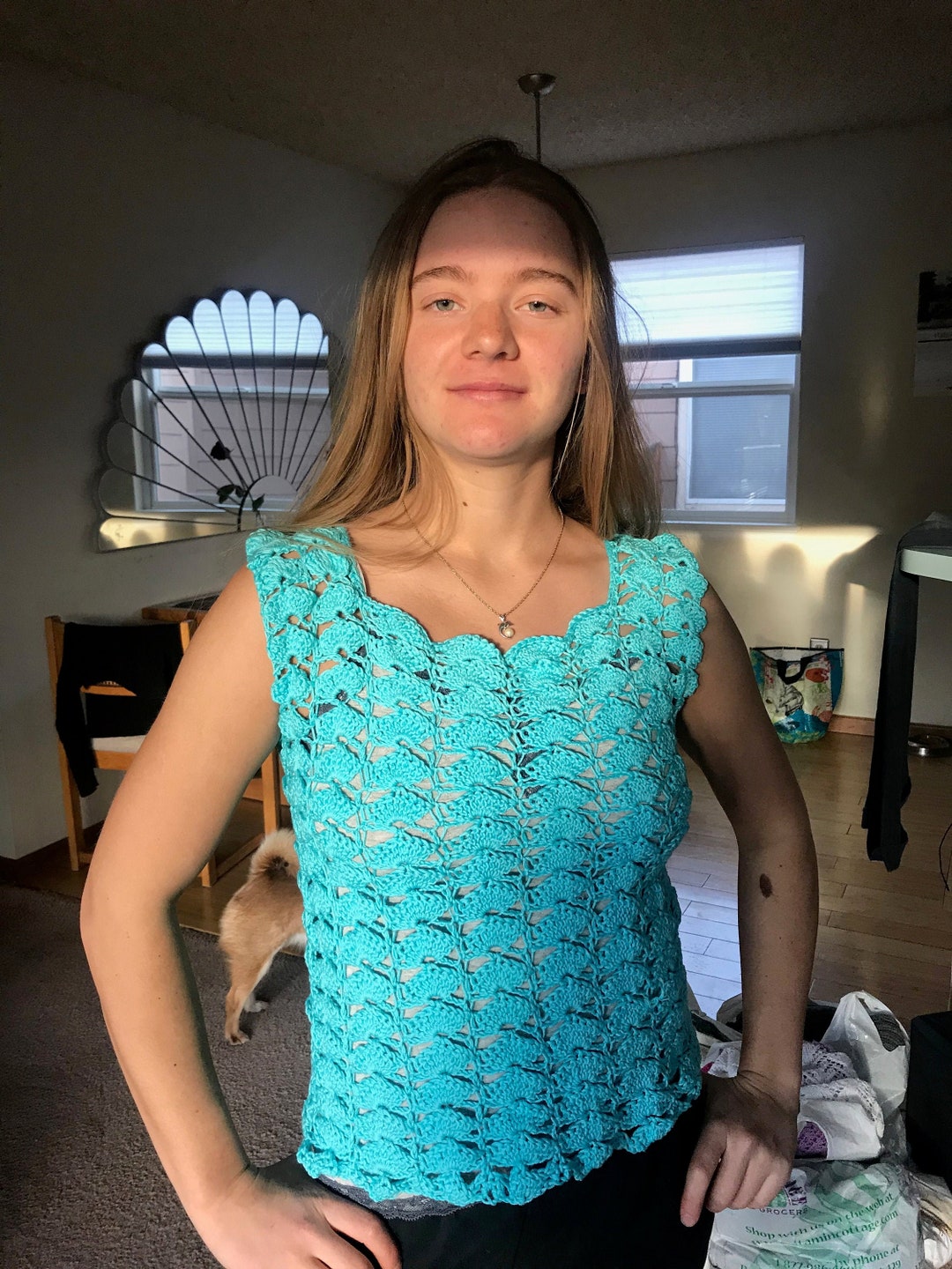 Crocheted Shell Pattern Top - Etsy