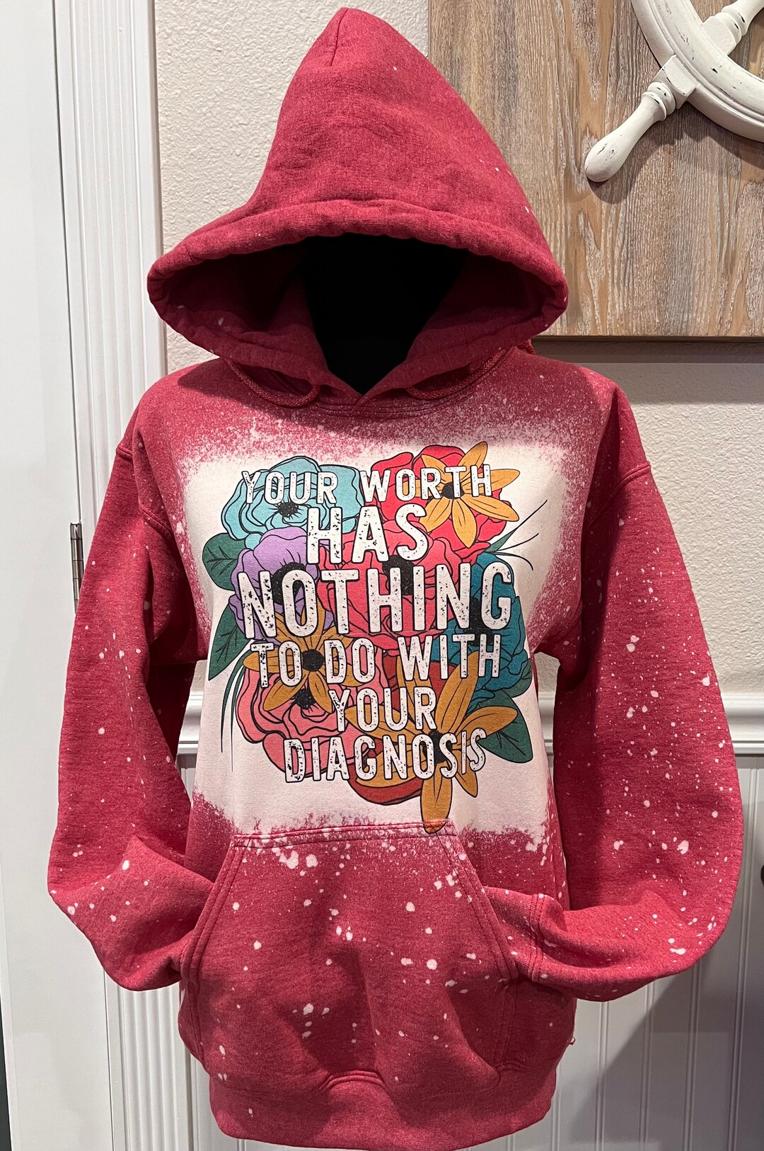 Mental Health Sublimation Hoodie your Worth Has Nothing to Do With Your ...