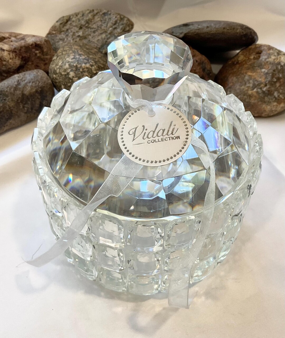Gorgeous Vintage Vidali Collection Leaded Crystal Bowl With Diamond ...
