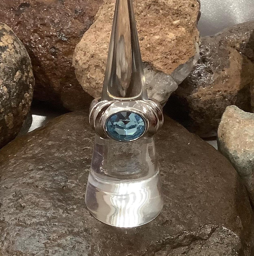Gorgeous Vintage 18K GE Blue Topaz Ring - Etsy
