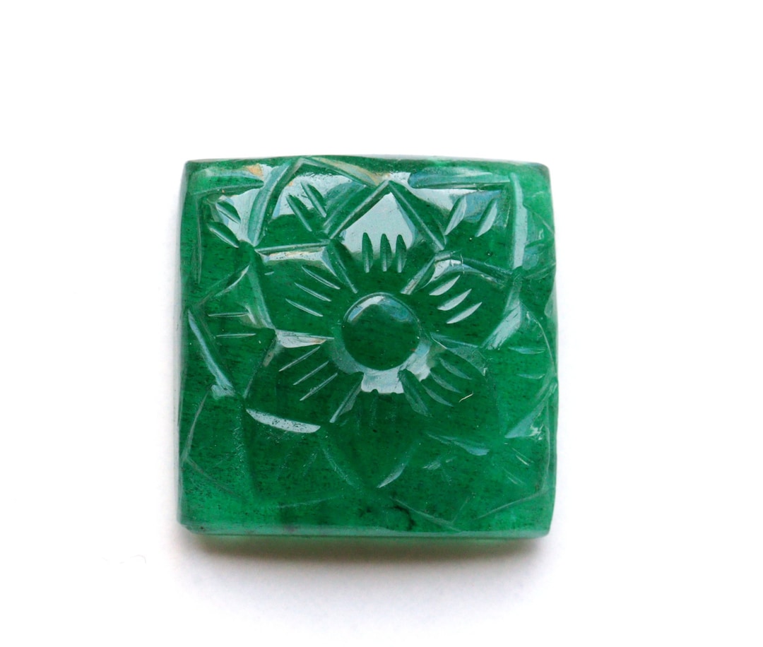 Emerald Rare Piece of Color, Mughal Art Carved Emerald, Handmade ...