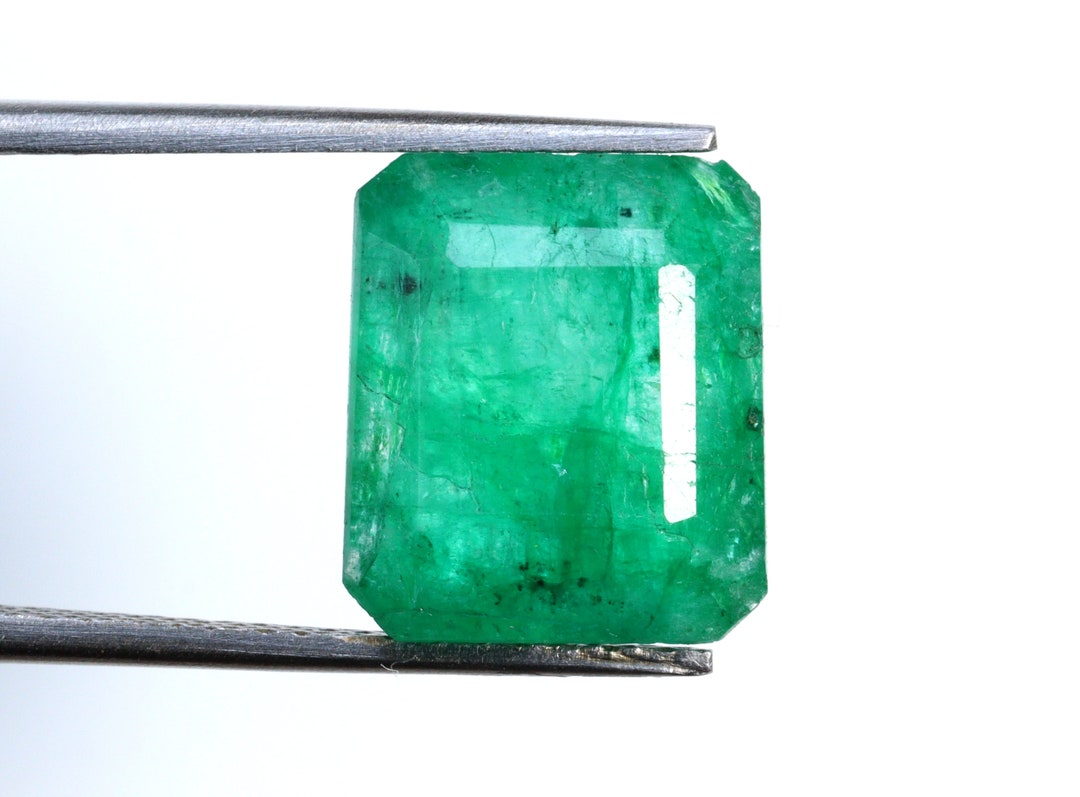 Natural Mined Green Emerald 6.90 Ct Emerald Cut AAA Loose - Etsy
