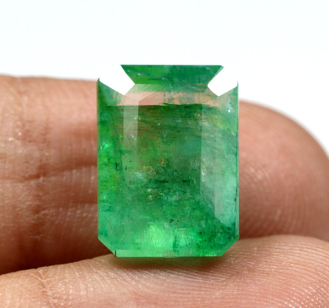 Fine Grade Beryl Emerald Faceted Gemstone Rectangle Shape Emerald Loose ...