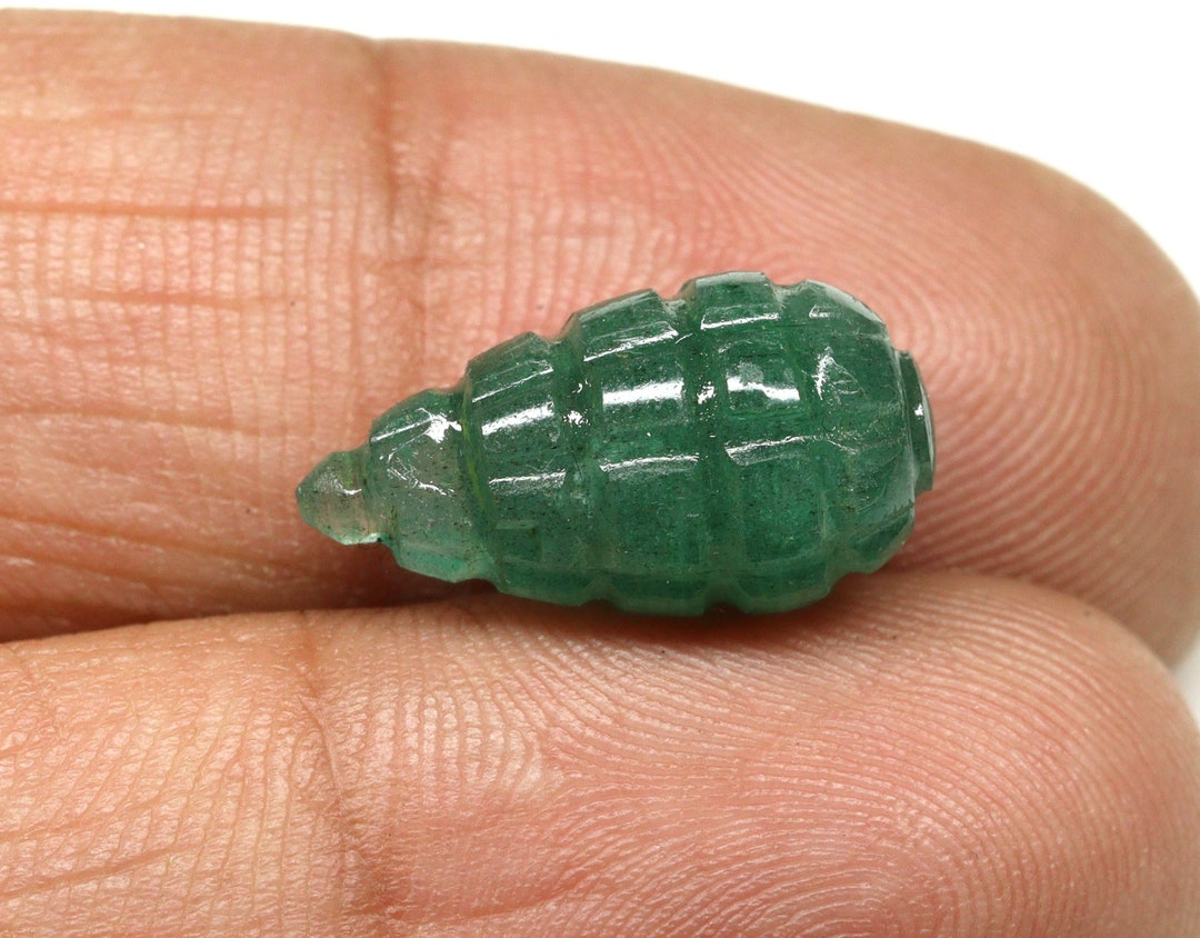 17x9mm Green Emerald Carving Gemstone Teardrop Shape Natural - Etsy