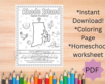 Connecticut Coloring Page, State Coloring Page, Homeschool Printables ...