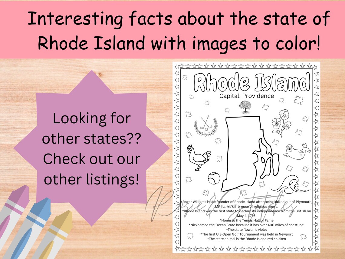 Rhode Island Coloring Page, State Coloring Page, Homeschool Printables ...
