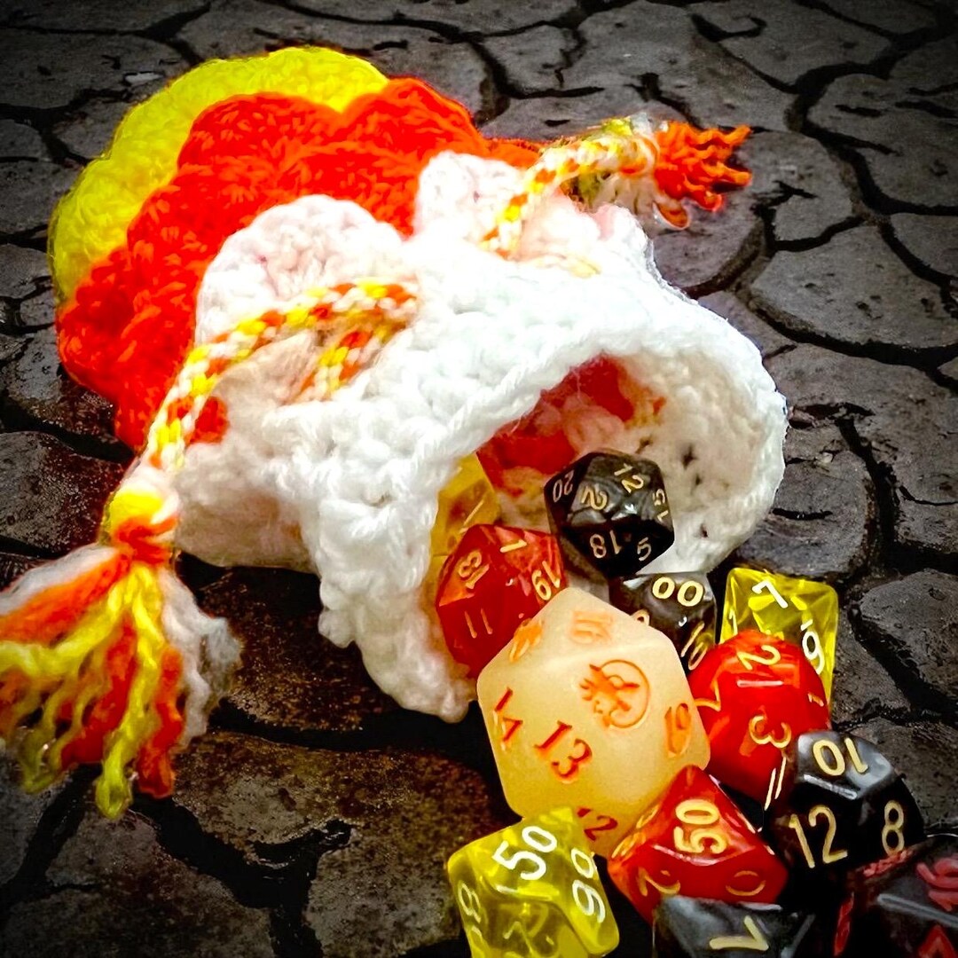 Candy Corn Dragonscale Crochet Dice Bag - Etsy