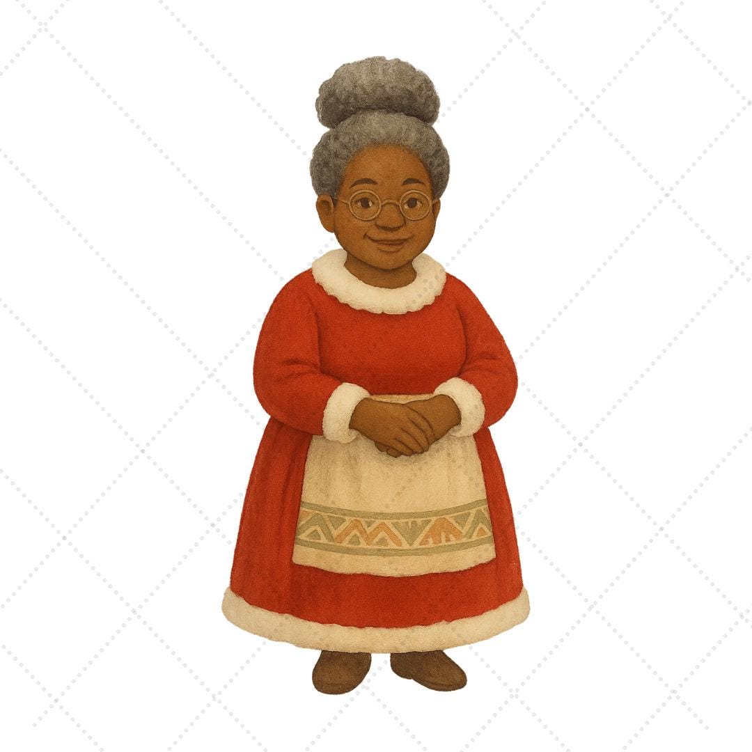 Watercolour Mrs Claus Clipart | 10 PNG Christmas Grandma | Cute Baking ...