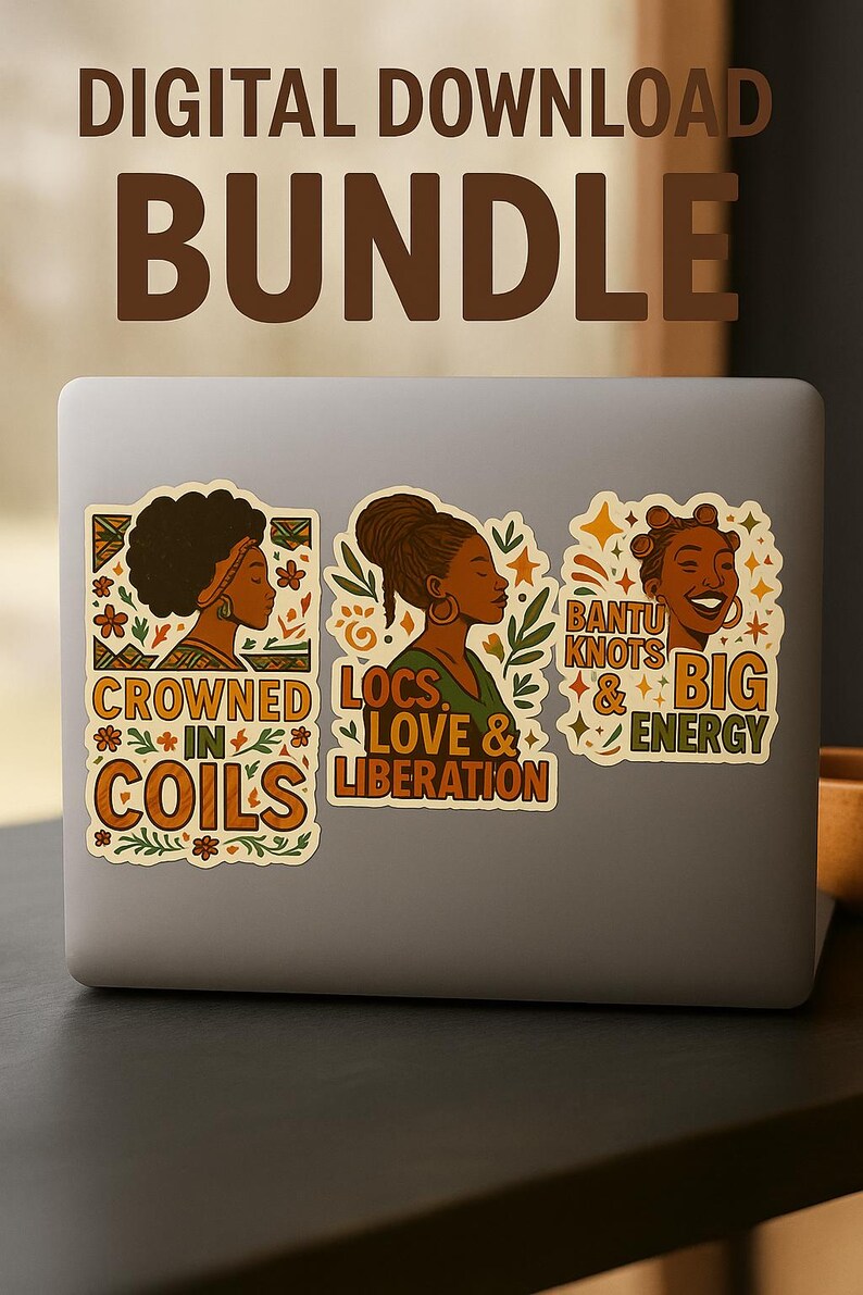 Bold Black Girl Magic Sticker Bundle – Digital Afro Hair Empowerment ...