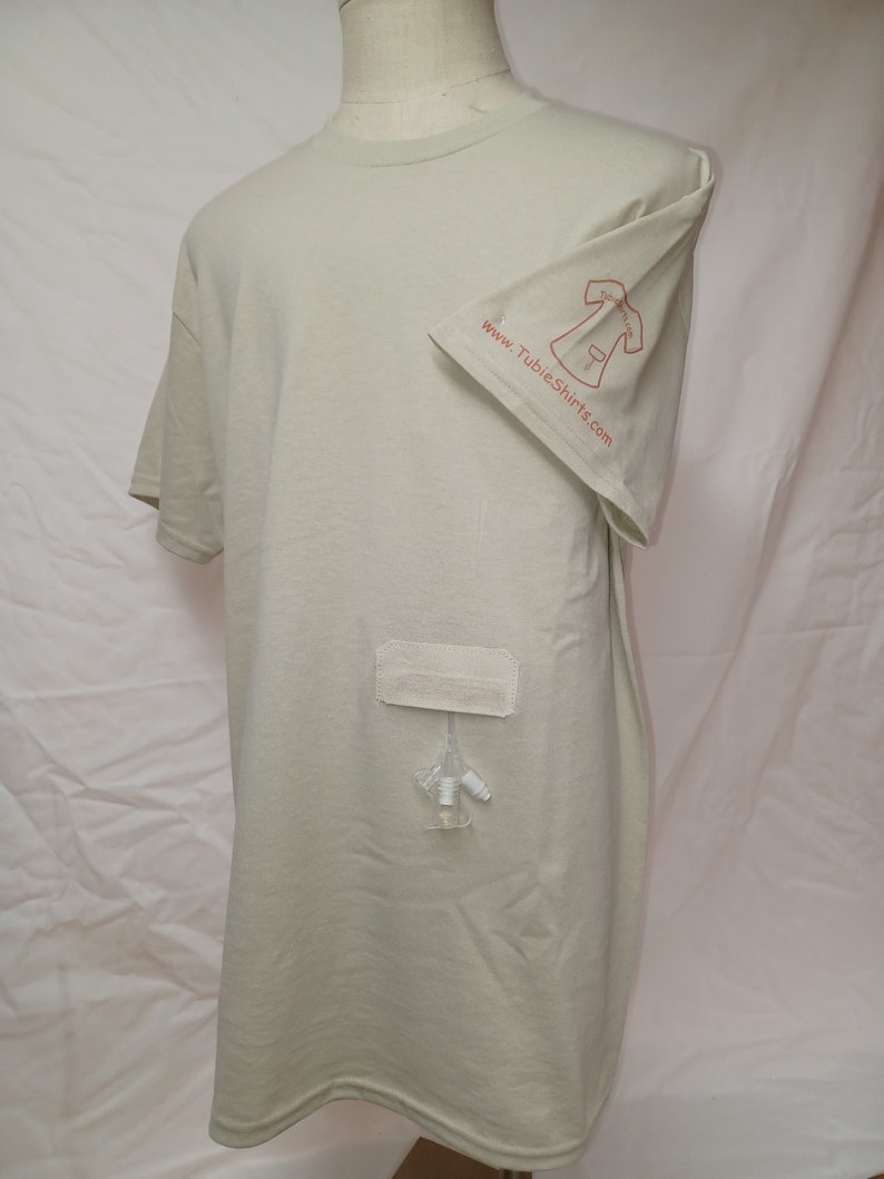 G-tube Feeding Shirt Sand Large, PEG Tube Feeding Shirt, Functional ...