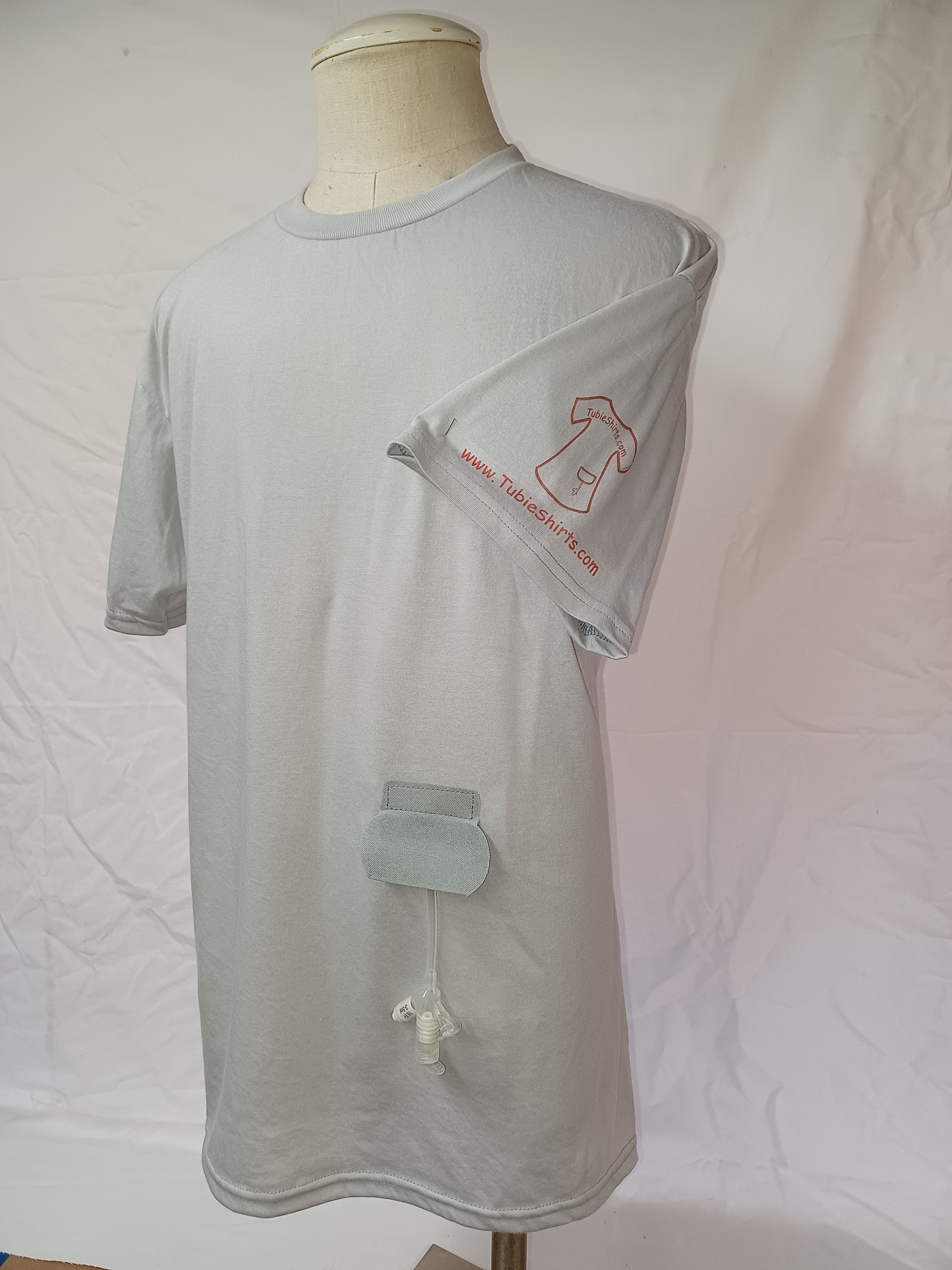 G-tube Feeding Shirt Silver Large, PEG Tube Feeding Shirt, Functional ...