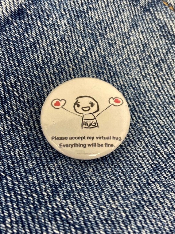 1 'Virtual Hug' button badge With | Etsy