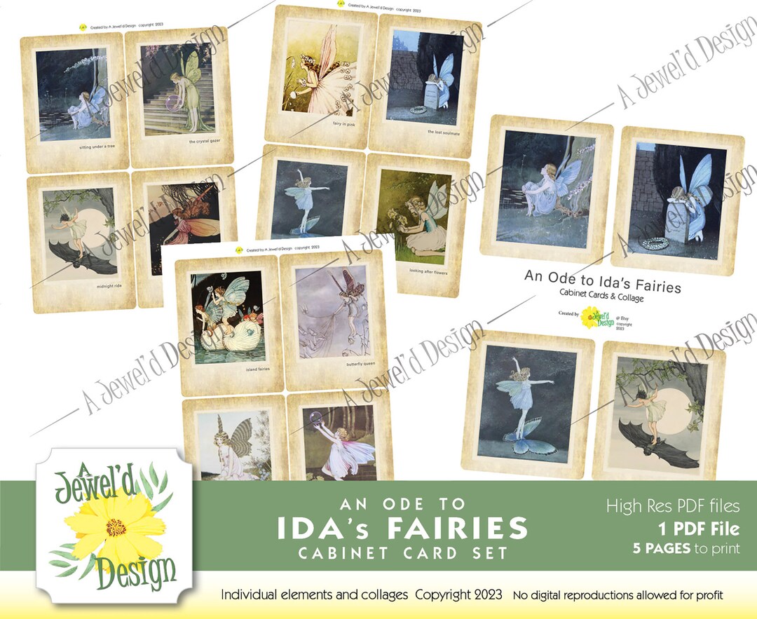 An Ode to Ida's Fairies Cabinet Card Journal Card Set and - Etsy