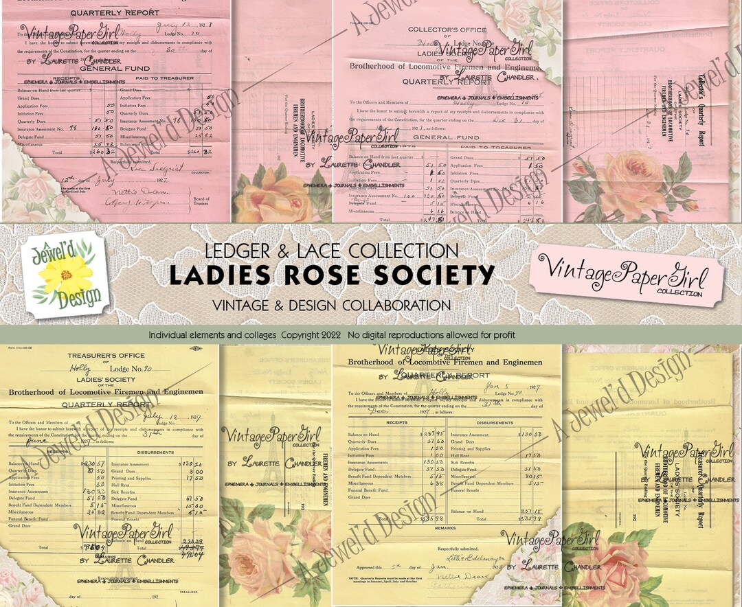 Ledger N' Lace Collection: Ladies Rose Society - Etsy